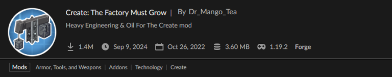 『Create: The Factory Must Grow』紹介＆日本語化リソースパック配布