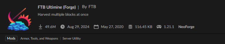 『FTB Ultimine』解説＆日本語化リソースパック配布